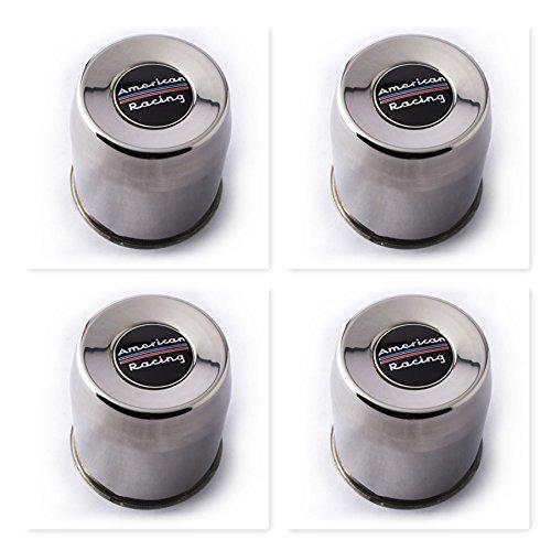 4 Pack American Racing 1425002SS Stainless Steel Push Thru Center Cap ...